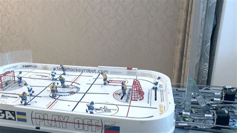this puck slapping robot will beat you in table hockey arduino blog