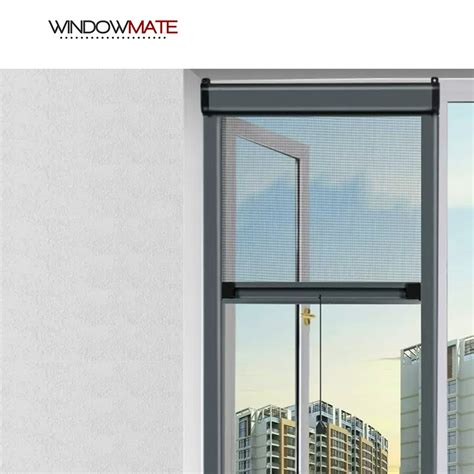 Retractable Aluminum Alloy Frame Anti Mosquito Insect Screens Rolling Mesh Mosquito Net For