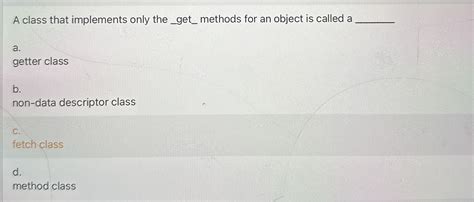 Solved A Class That Implements Only The Methods For An