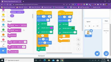 Drawing Shapes And Nested Loop Shapes In Scratch Mar 23 2022 121 Pm Youtube