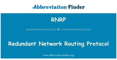 Rnrp Significa Protocolo De Enrutamiento De Red Redundante Redundant