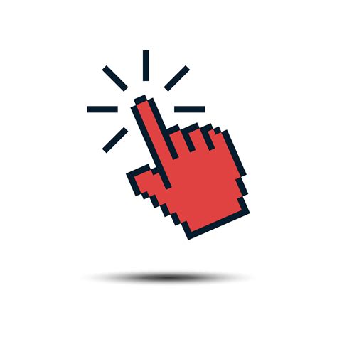 Cursor Pointer Icon Template Click Finger Pixel Illustration Design Vector Art At