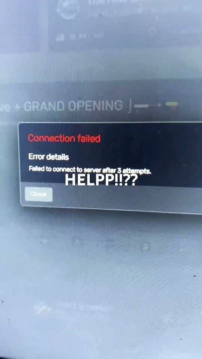 failed to connect to server “connection failed” help youtube