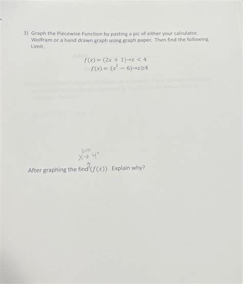 solved 3 graph the piecewise function by pasting a pic of
