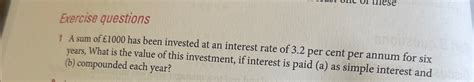 solved exercise questions1 ﻿a sum of £1000 ﻿has been