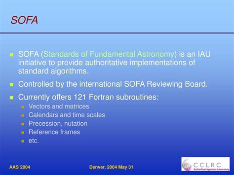 Ppt Sofa Software Support For Iau 2000 Powerpoint Presentation Free