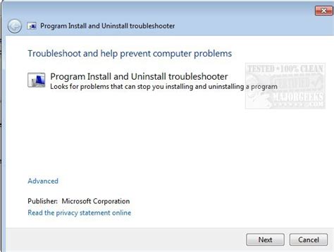Download Microsoft Program Install And Uninstall Troubleshooter