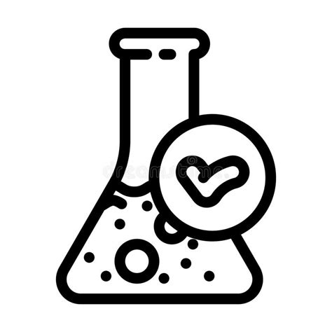 Lab Verified Label Product Caution Line Icon Vector Illustration Stock