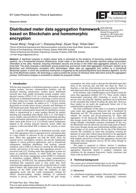 Pdf Distributed Meter Data Aggregation Framework Based On Blockchain