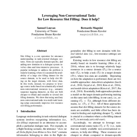 Leveraging Non Conversational Tasks For Low Resource Slot Filling Does