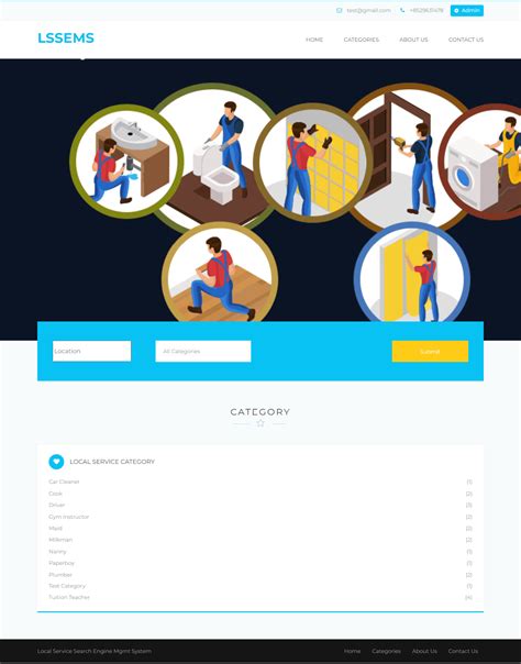 Local Services Search Engine Management System Project Using PHP Mysql