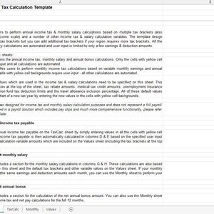 Income Tax Excel Template Calculator Accounting Template Etsy
