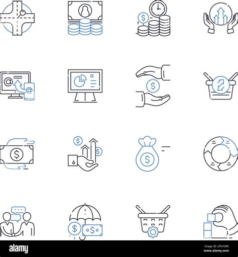 Revenue Management Line Icons Collection Pricing Optimization Forecasting Yield Booking