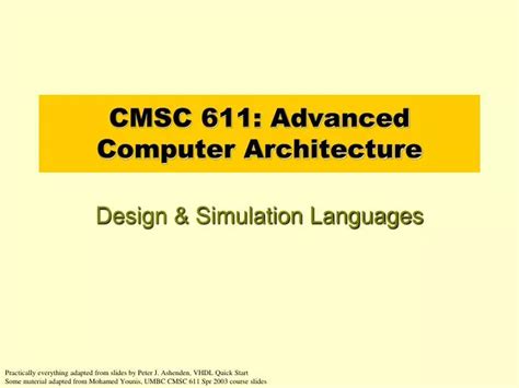 PPT CMSC Advanced Computer Architecture PowerPoint Presentation ID