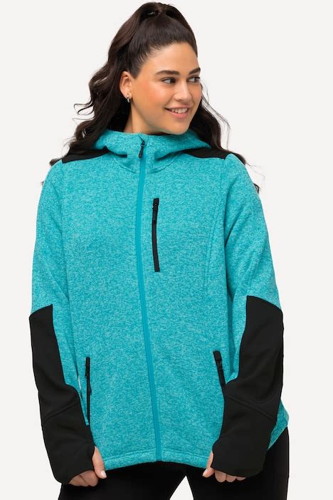 Fleecejack Reflecterende Print Capuchon Duimopening Sweatvesten