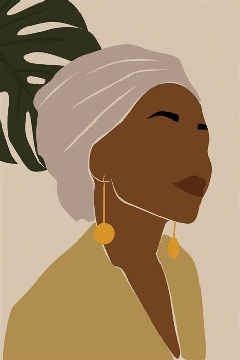 Black Woman Profile Art Canvas Wall Art By Tysee Ciage Icanvas