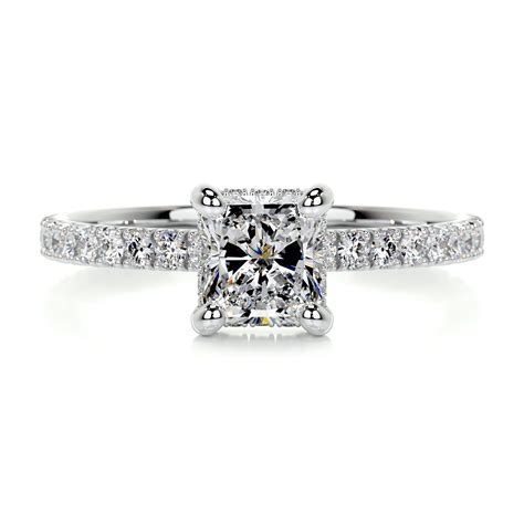 Bella Jewel Radiant Cut Excellent 18 Ct Diamond Ring 14k White Gold