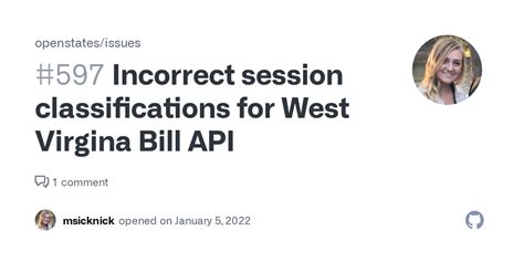 incorrect session classifications for west virgina bill api · issue