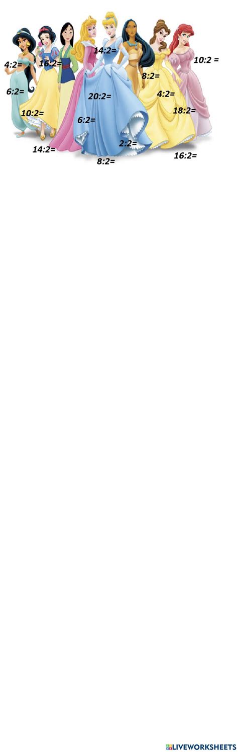 Табличка ділення на 2 Interactive Worksheet Live Worksheets