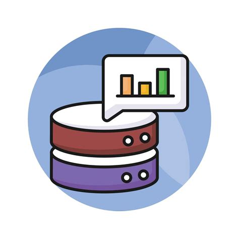 Bar Chart With Database Showing Concept Vector Of Database Analysis Premium Icon 26587933