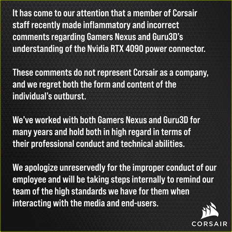 Corsair On Twitter Our Statement In Response To Gamersnexus And Guru 3d