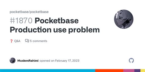 Pocketbase Production Use Problem Pocketbase Pocketbase Discussion GitHub