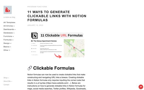 11 ways to generate clickable links with notion formulas [article] no