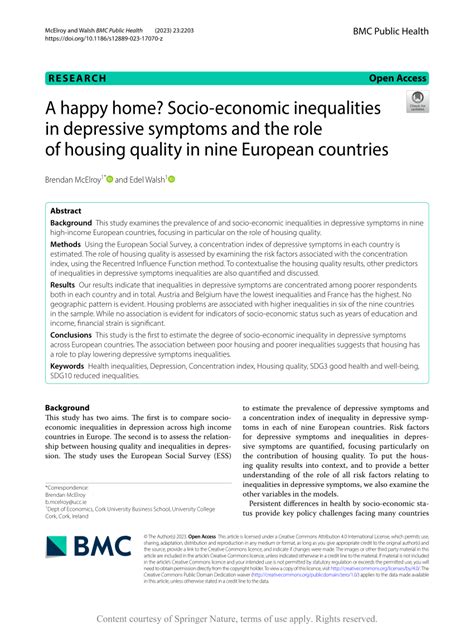 (PDF) A happy home? Socio-economic inequalities in depressive symptoms ...