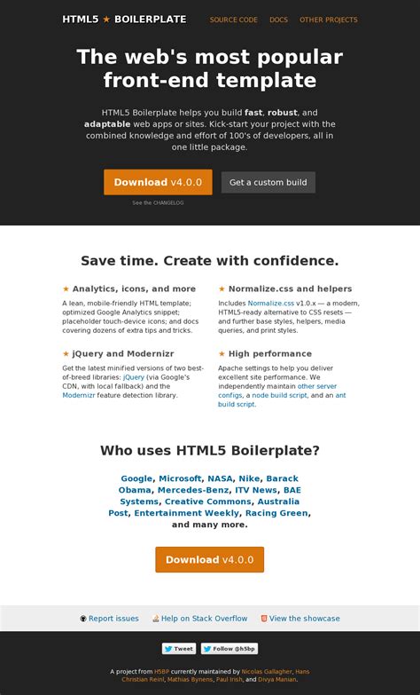 Html5 Boilerplate Html5 Development Web App