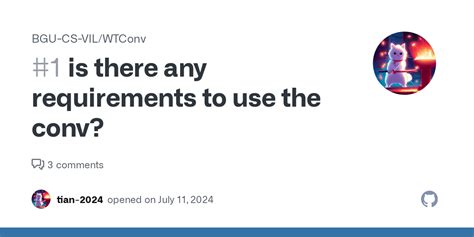 is there any requirements to use the conv · issue 1 · bgu cs vil