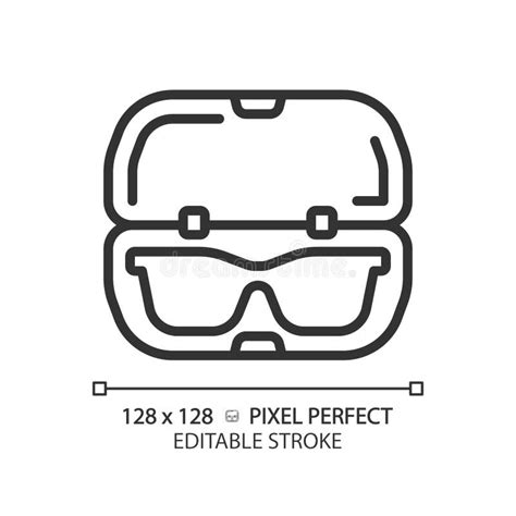 2d Customizable Simple Thin Linear Black Eyeglasses Case Icon Stock
