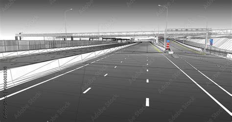The Bim Model Of Road Infrastructure And Underground Urban Utilities Stock Illustration Adobe