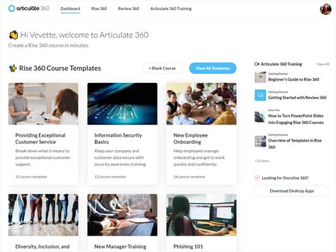 articulate 360 using the articulate 360 dashboard e learning heroes