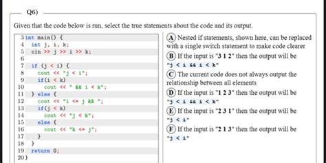 Solved Given That The Code Below Is Run Select The True Chegg