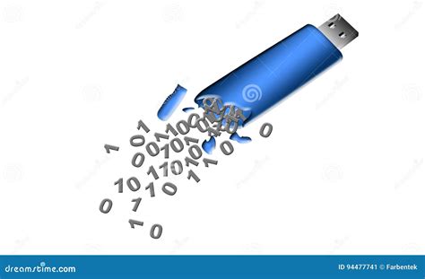 Data Leak From A Broken USB Flash Drive Stock Illustration Illustration Of Broken Drive