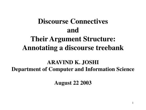 Ppt Discourse Connectives Annotating Argument Structure Powerpoint Presentation Id9540224