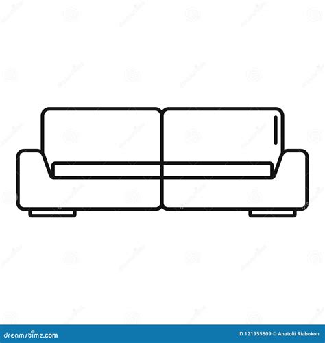 Modern Sofa Icon Outline Style Stock Vector Illustration Of Drawn Comfortable 121955809
