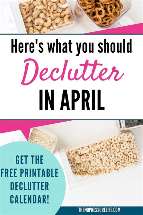 What To Declutter In April Printable April Declutter Calendar