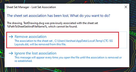 Solved How To Remove Sheet Set Association Programmatically Using C