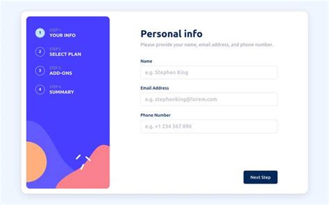 Frontend Mentor Multi Step Form Using React And Nextjs Coding Challenge