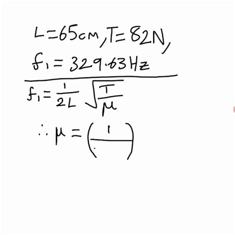 solved a guitar s e string has length 65 cm and is stretched to a