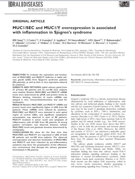 Muc1sec And Muc1y Overexpression Is Associated With Inflammation In