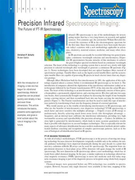 Pdf Precision Infrared Spectroscopic Imaging The Future Ft Ir