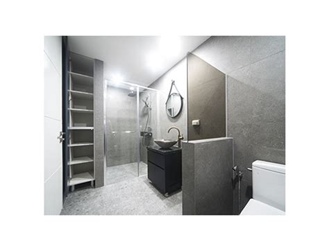 레퍼런스 주거공간 욕실 인테리어 Flodstenkalksten 상아타일 수입타일 대표 브랜드