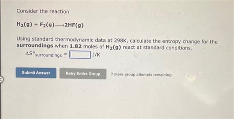 Solved Consider the reaction H2( g)+F2( g) 2HF(g) Using | Chegg.com