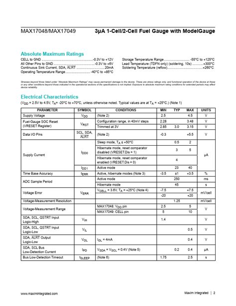 Max17049 Max17048 Datasheet Maxim Integrated