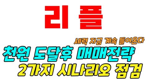 리플 천원 도달후 매매전략 2가지 시나리오 점검 리플 리플코인 리플분석 리플전망 리플목표가 리플차트 리플급등 비트코인 Youtube