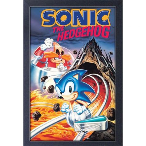 Sonic Spinball Framed Gel Coated Poster Stone Age Gamer