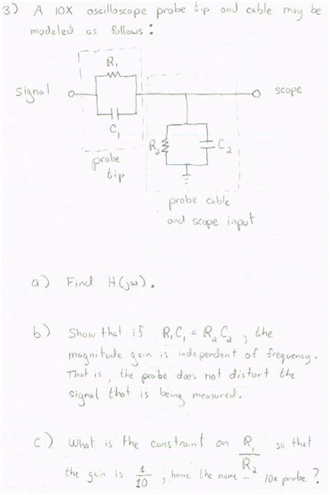 Solved 3 A 10x Oscilloscope Probe Tip And Cable May Be