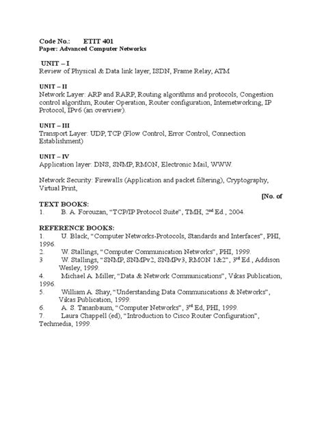 Syllabus 7th Semester Btech Cse Ggsipu Pdf Parallel Computing Computer Network